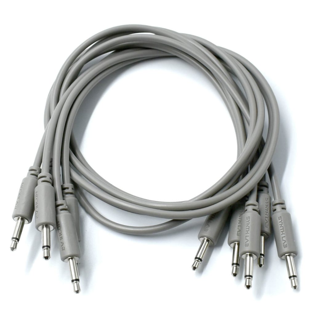 Eurorack Patch Cables, 5-Pack, 9-150cm, GRAY - ModularSynthLab